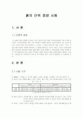 흙의 단위중량 시험( 결과 , 고찰 포함)-1페이지