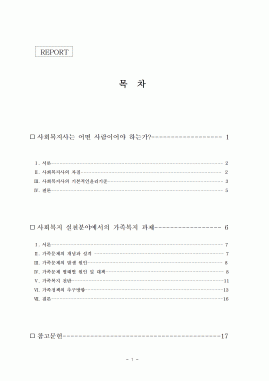 사회복지 실천분야에서의 가족복지과제 및 자격요건-1페이지