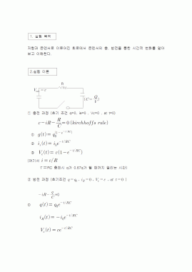 일반 물리실험 RC회로에서의 충,방전 실험-1페이지