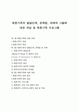 재혼가족의 발달단계, 문제점, 과제와 그들에 대한 개입 및 재혼가족 프로그램-1페이지