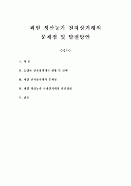 과일 생산농가 전자상거래의 문제점 및 발전방안-1페이지