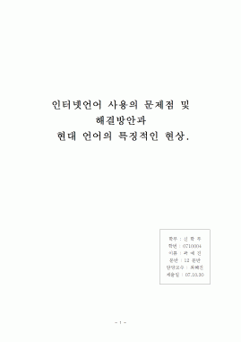 인터넷언어 사용의 문제점-1페이지