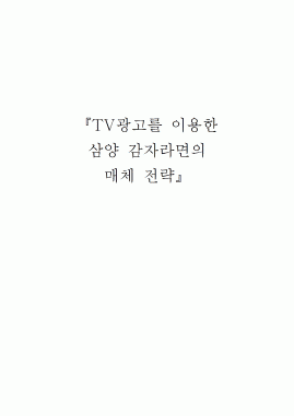 마케팅전략-TV광고를 이용한 삼양 감자라면의 매체 전략-1페이지