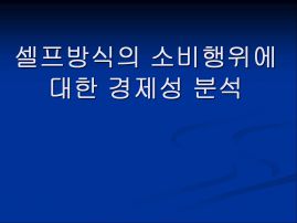 셀프방식에 의한 경제성 분석-1페이지