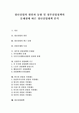 [청년실업][실업정책][실업대책][청년실업대책]청년실업의 원인, 청년실업의 최근 동향, 실업추세와 특징, 정부의 실업정책의 문제점, 중앙부처 실업대책 기구, 외국의 실업자 지원제도, 청년실업대책 분석-1페이지