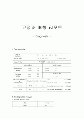 교정과 매칭 리포트 Diagnosis-1페이지