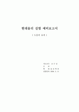 도플러 효과 예비보고서-1페이지