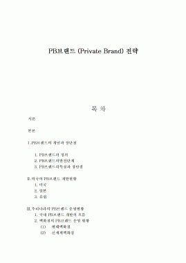 PB브랜드 (Private Brand) 전략-1페이지