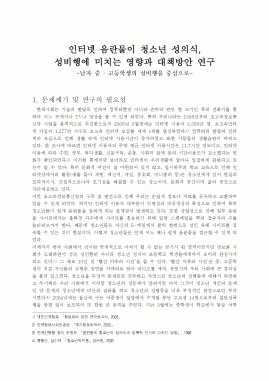 인터넷 음란물이 청소년 성의식, 성비행에 미치는 영향과 대책방안 연구-1페이지