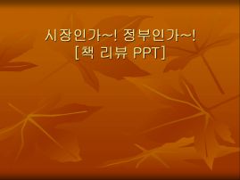 시장인가 정부인가 의 요약 및 논점 PPT 자료(요약전체글 첨부)-1페이지