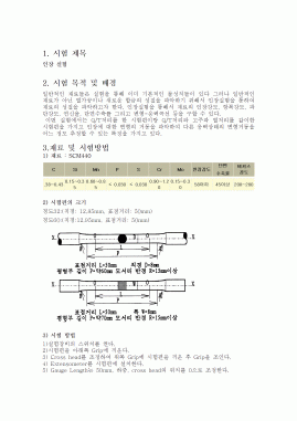 인장 실험 항복강도 파단강도 연실율 취성파괴 연성파괴-1페이지