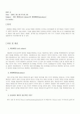 세포 배양(Cell Culture)과 계대배양(Subcultury)-1페이지