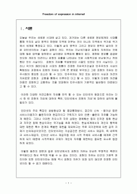 인터넷에서의 표현의 자유 ( 사례포함)-1페이지