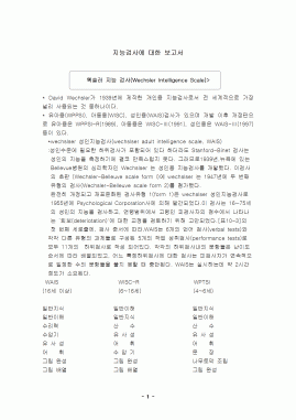 지능검사에 대한 보고서-1페이지