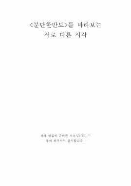 분단한반도를 바라보는 서로 다른 시각-국제관계의 이해-1페이지