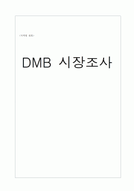 dmb 설문 문항, 설문지 형식-1페이지