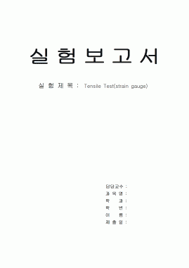 인장실험보고서(Tensile test) -1페이지