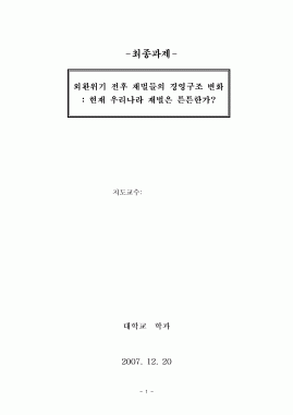 외환위기 전후 재벌기업 경영구조 변화-1페이지