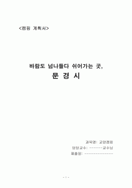 문경시 캠핑 계획서 (현실성 있는 자료로 패러글라이딩, 레일 바이크 등 6개 프로그램 포함)-1페이지