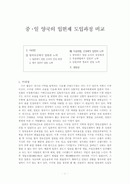 중일 양국의 입헌제 도입과정 비교-1페이지