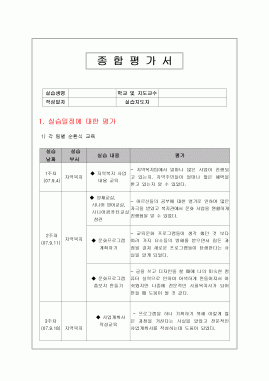 사회복지 종합평가서 최종평가-1페이지