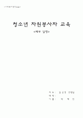 [사회복지,자원봉사]청소년 자원봉사자 교육-1페이지