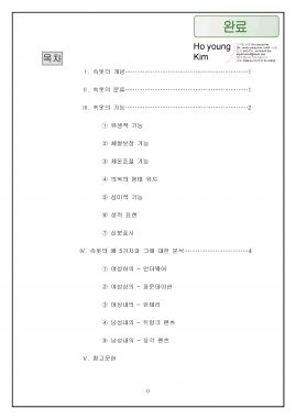 속옷(내의)의 중요성 등 기능 정리 및 속옷(내의)의 예를 5가지의 소재와 구조, 착용방법, 환경을 고려하는 관리방법 등에 대한 간략한 연구-1페이지