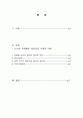 국내외 특정기업의 국제물류 네트워크 개발사례(소니)-1페이지