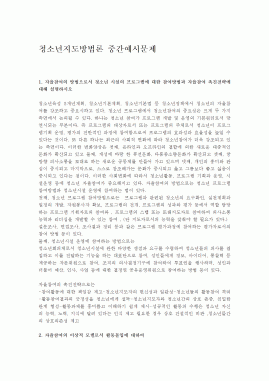 청소년지도방법론 중간예시문제fp - 자율참여 촉진전략, 활동몰입, 에릭번의 4가지 인간관계, 청소년 지도 문제해결법 필요성-1페이지