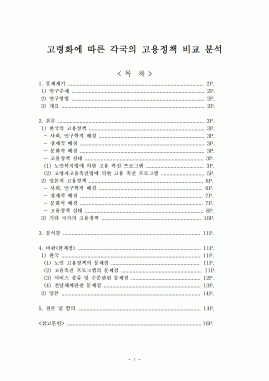 고령화에 따른 각국의 고용정책 비교 분석-1페이지