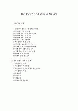 (사회복지실천기술론) 집단 발달단계/ 치료집단의 과정의 실제-1페이지