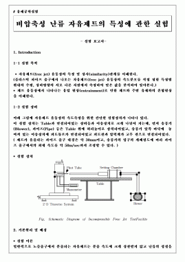 [유체공학실험]비압축성 난류 자유제트의 특성에 관한 실험 예비, 결과 레포트-1페이지