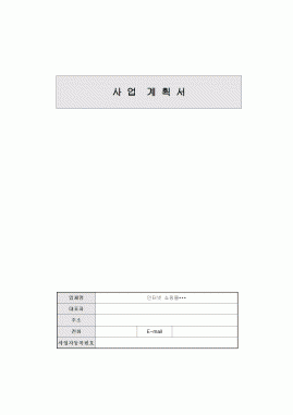 쇼핑몰 사업계획-1페이지