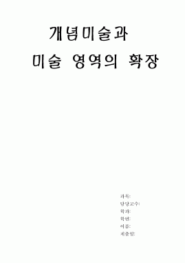 개념미술과 미술영역의 확장-1페이지