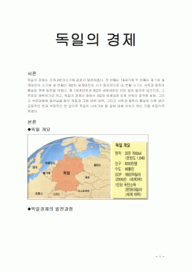 [독일의 경제사] 독일의 경제-1페이지