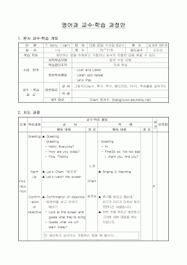 [사범/법학] 초등영어지도안 [교육지도안]-1페이지