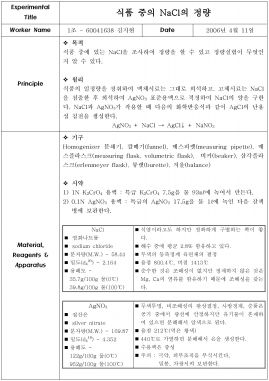 식품 중의 NaCl의 정량-1페이지