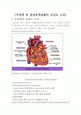 부정맥 및 관상동맥질환의 심전도 소견-1페이지