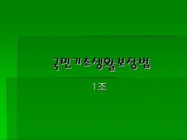 국민기초생활보장법 발표자료-1페이지