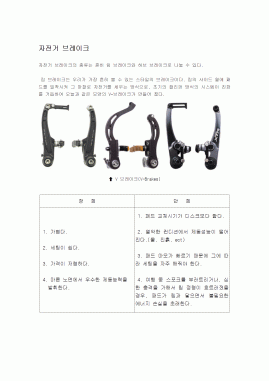 자전거와 오토바이의 브레이크 종류 조사-1페이지