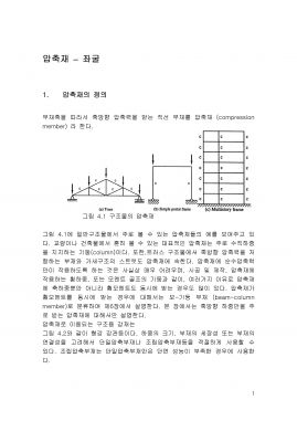 압축재 - 좌굴과 안전성, 탄성 좌굴, 오일러 임계 하중, 유효 좌굴 길이-1페이지