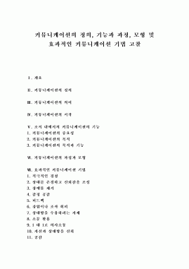 [커뮤니케이션][커뮤니케이션 기법][의사소통]커뮤니케이션의 정의, 기능과 과정, 모형 및 효과적인 커뮤니케이션 기법 고찰(커뮤니케이션의 의미, 커뮤니케이션의 시작, 효과적인 커뮤니케이션 기법)-1페이지