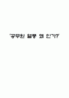 공무원 열풍 왜 인가?-1페이지