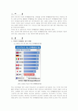 여성의 경제활동참가율 이면에 감춰진 문제점과 기혼여성의 낮은 고용을 높일 수 있는 방안에 대해 알아보시오.-1페이지