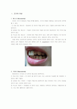 [치위생] 병리학-발육이상 치아-1페이지
