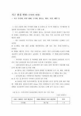 지구 환경 변화 (국내외 현황) - 지구 온난화, 자연 재해, 도시화, 엘니뇨, 황사, 지진, 해일 등-1페이지