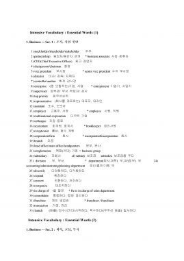 주제별 어휘 정리-1페이지