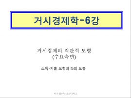 [거시경제학] 제 6강 거시경제의 직관적측면(수요)-소득-지출 모형과 IS의 도출-1페이지