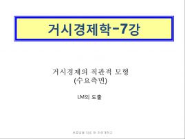 [거시경제학] 제 7강 거시경제의 직관적모형 - LM의도출-1페이지