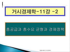 [거시경제학] 제11-2강 총공급과 총수요 균형과 경제정책-1페이지